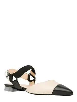 NEROGIARDINI Pointed Toe Flat - Black/ Beige