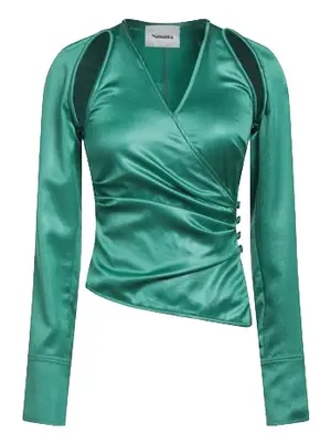 Nanushka Wrap Top - Green