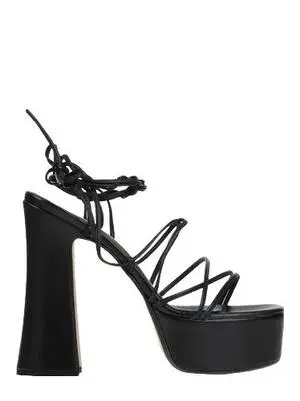 NCUB Leather Platform Sandals - Black