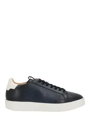 Santoni Midnight Soft Leather Lace-up Sneakers - Blue