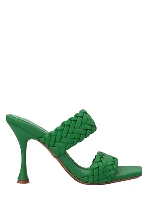 Lola Cruz Leather Sandals - Green