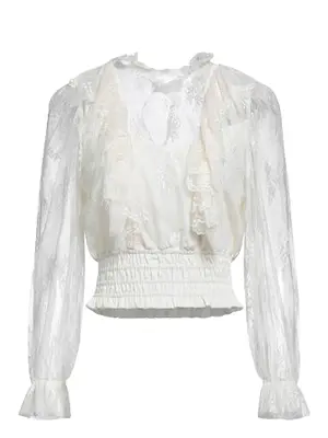 Pinko Ruched Long Sleeve Top White