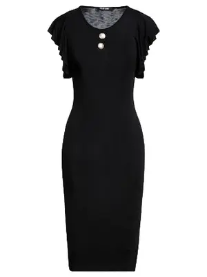 ODI ET AMO Cotton Midi Bodycon Dress - Black