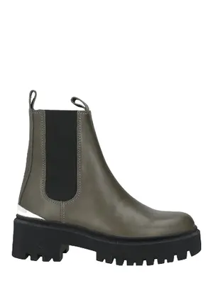 Maje Ankle Boots In Leather Green