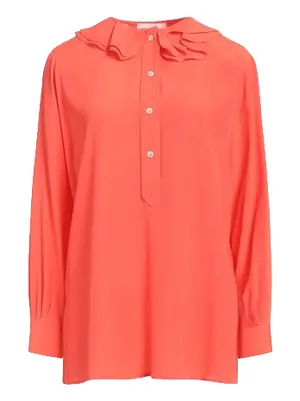 AGLINI AGLINI Ruched Crepe Shirt Orange