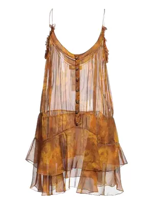 Dsquared2 Floral Print Ruched Top - Yellow