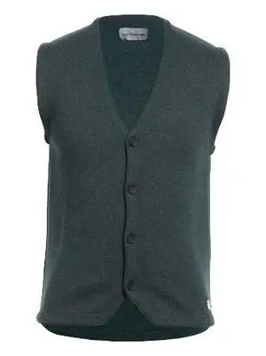 TAKESHY KUROSAWA Knitted Herringbone Cardigan Green