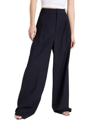 Tibi Tropical Wool Stella Pants - Navy