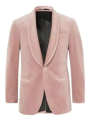 Mr P. Cotton-blend Velvet Tuxedo Jacket - Pink