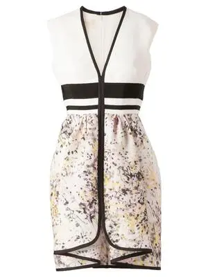 Giambattista Valli Sleeveless Dress With Ruffle Skirt - White