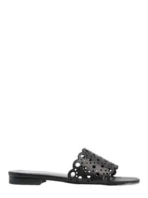 TWINSET Slip-on Flat Sandals - Black