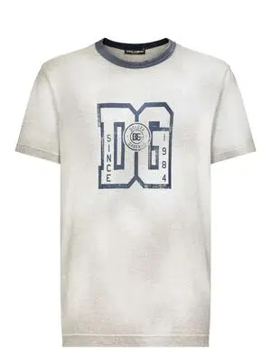 Dolce & Gabbana Logo-print Crew-neck T-shirt - Grey