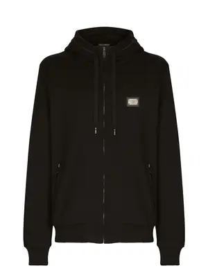 Dolce & Gabbana Hooded Zip Sweatshirt - Black