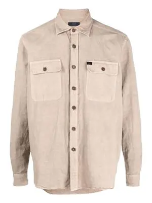 FAY Logo-patch Button-up Shirt - Neutrals