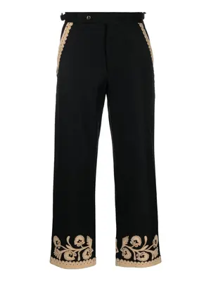 BODE Embroidered Trousers - Black