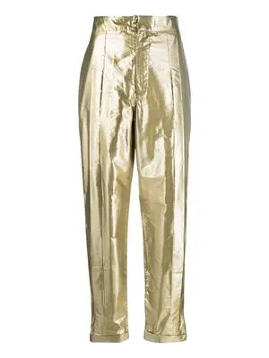 LUKHANYO MDINGI Metallic-Effect Silk Trousers