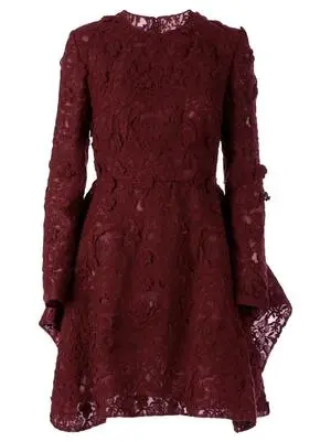 Giambattista Valli Lace Embroidery Dress - Red