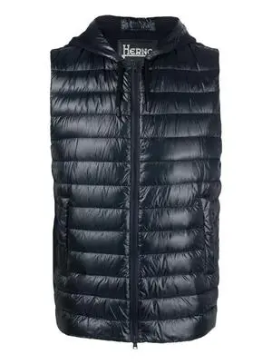 Herno Padded Hooded Gilet - Blue