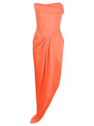 Alex Perry Harland Draped Gown - Orange
