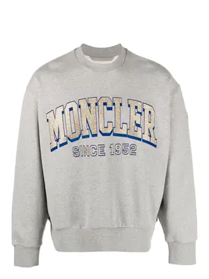 Moncler Logo-print Crew-neck Jumper - Grey
