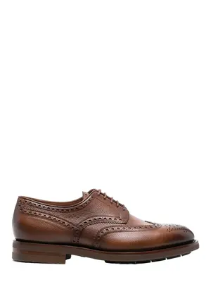 Santoni Leather Derby Shoes - Brown