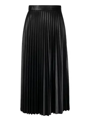 MAISON MARGIELA Faux-leather Pleated Skirt - Black
