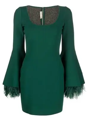 ELIE SAAB Elie Saab Feather-Detailed Knit Dress