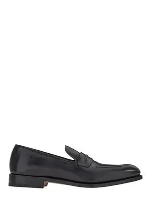 FERRAGAMO Slip-on Leather Penny Loafers - Black