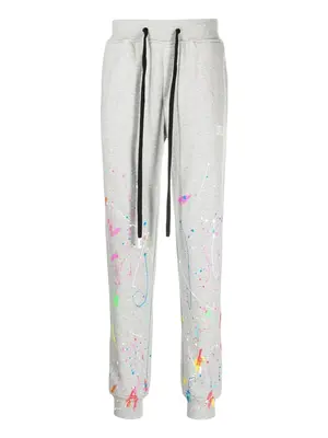 HACULLA. Paint-splatter Drawstring Track Pants - Grey