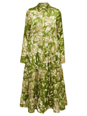 Erdem Palmira Floral Midi Dress - Green