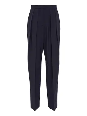 Stella McCartney Pleated High-rise Tapered Trousers - Black