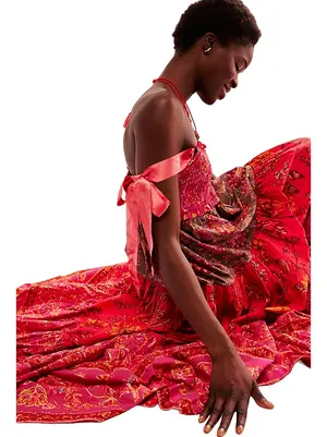 Free People Bluebell Maxi Dress - Magenta Combo