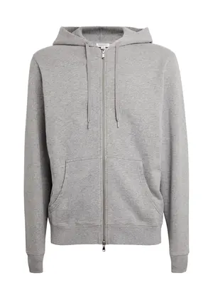 Sunspel Loopback Zip-up Hoodie - Grey