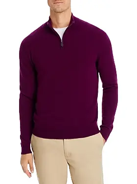 Bloomingdale'S Cashmere Half-Zip Sweater Beet