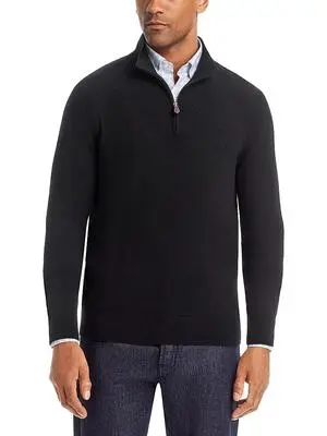 Bloomingdale'S Quarter Zip Cashmere Sweater - Black