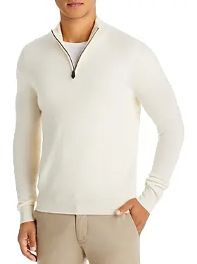 Bloomingdale'S Cashmere Half-Zip Sweater Cloud