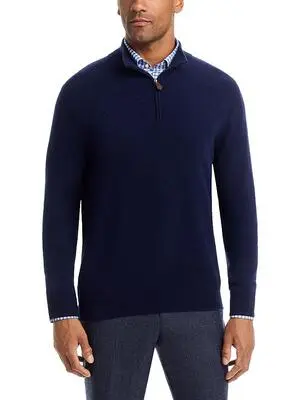 Bloomingdale'S Quarter Zip Cashmere Sweater - Navy