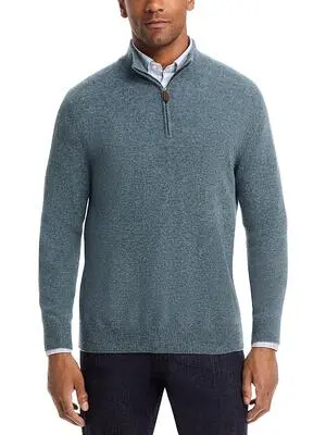 Bloomingdale'S Quarter Zip Cashmere Sweater - Seaglass