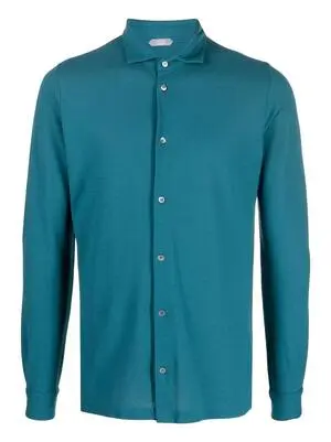 ZANONE Longsleeved Organic Cotton Shirt - Blue
