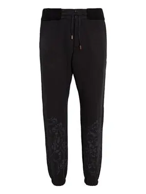 Etro Printed Linen, Wool And Cottonblend Sweatpants - Black