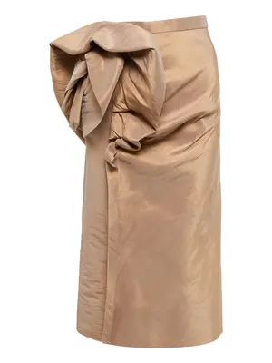 MAISON MARGIELA Draped Midi Skirt - Beige
