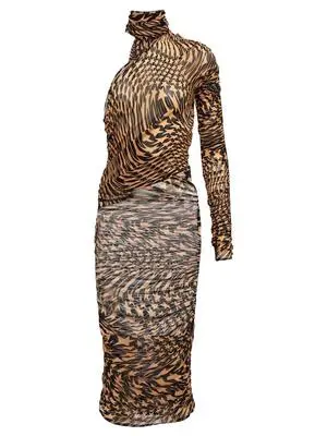MUGLER Printed Cutout Minidress - Multicoloured
