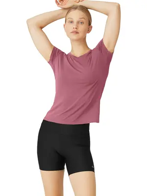Alo Yoga All Day Short Sleeve Top Mars Clay