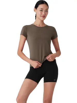 Alo Yoga All Day Short Sleeve Top Olive Tree