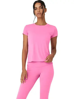 Alo Yoga All Day Short Sleeve Top Paradise Pink