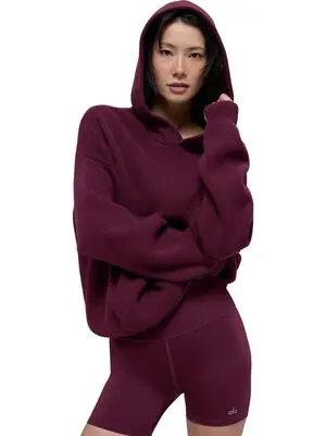 Alo Yoga Scholar Hooded Sweater Top - Burgundy