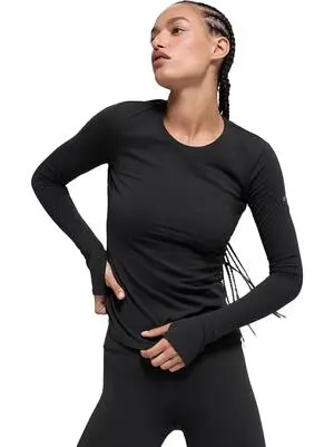 Alo Yoga Airbrush Winter Warm Nocturne Long Sleeve Jacket In Black