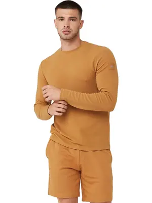 Alo Yoga Micro Waffle Fast Break Long Sleeve Tee Toffee