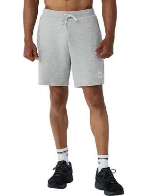 Alo Yoga Quilted Stadium Short Athletic Heather Grey