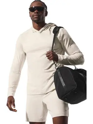 Alo Yoga Conquer Reform Long Sleeve With Hood Top - Bone